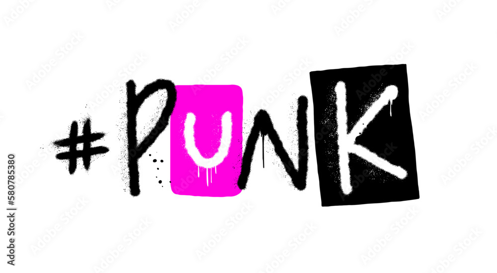 Graffiti grunge urban street art. Punk retro style slogan. Spray effect ...