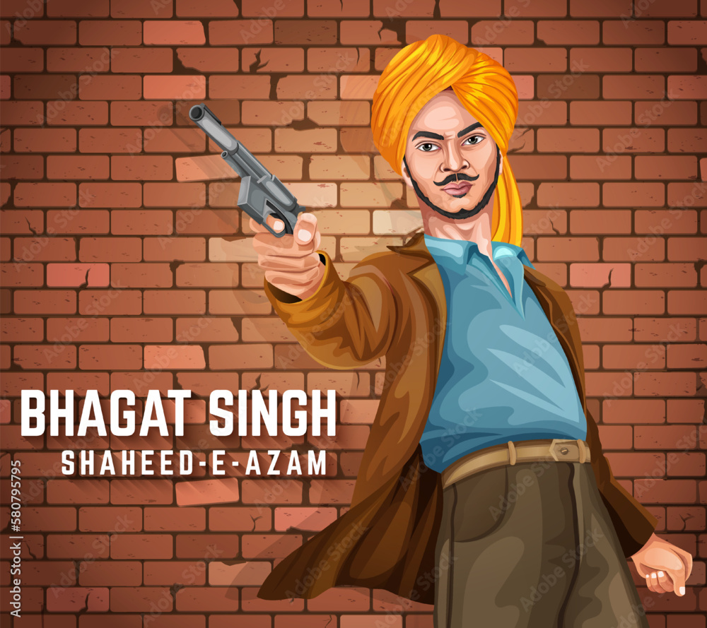 Vector illustration of Nation Hero and Freedom Fighter Bhagat Singh ...