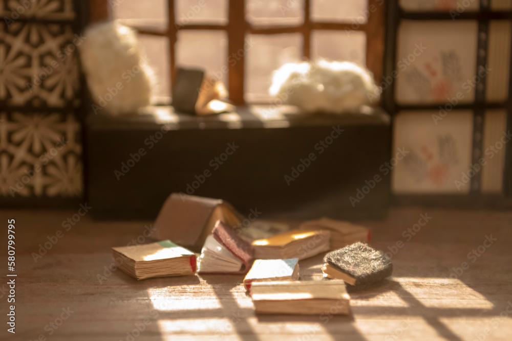 Books are scattered next to the sofa - a miniature with your own hands ...