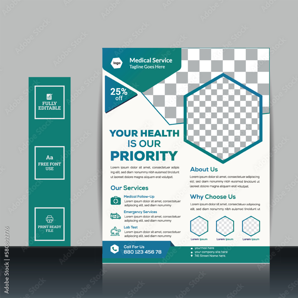 Modern Health medical flayer template, Healthcare and medical pharmacy ...