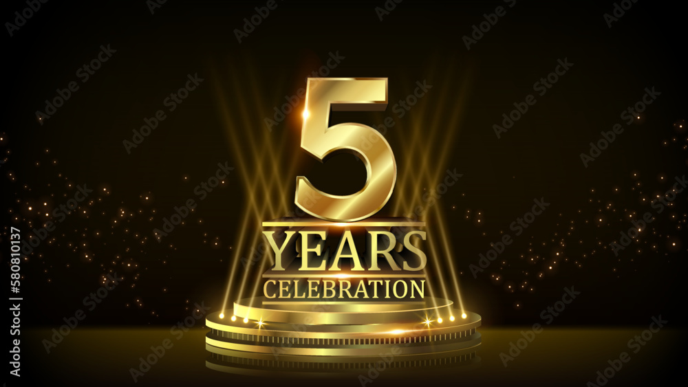 5 years Celebration Golden Jubilee Award Graphics Background ...
