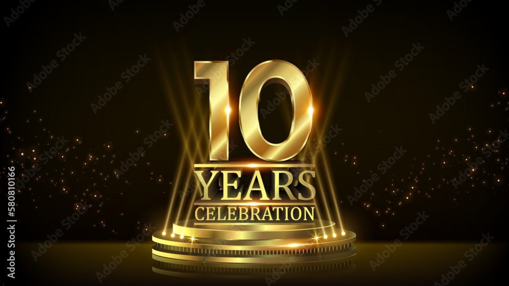 10 years Celebration Golden Jubilee Award Graphics Background ...