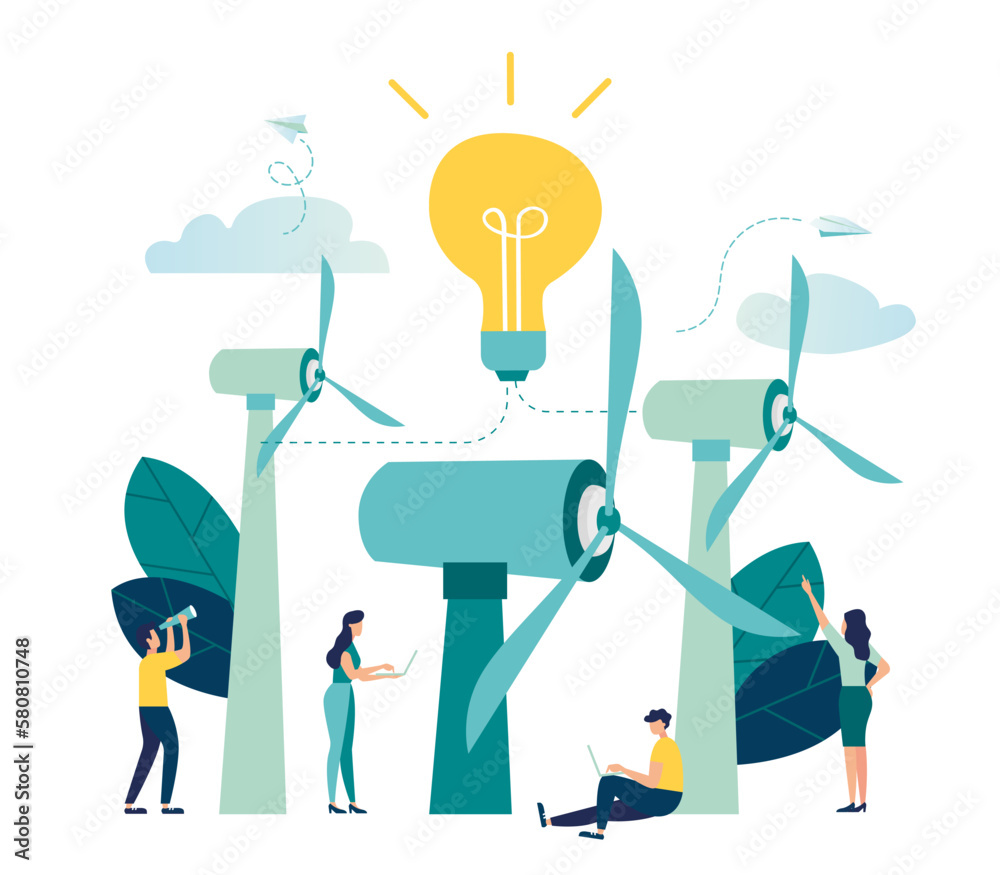 electric windmill alternative renewable energy. solar energy. schedule ...