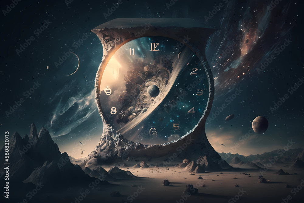 Portal to another dimension. Distorting space and time. physical ...