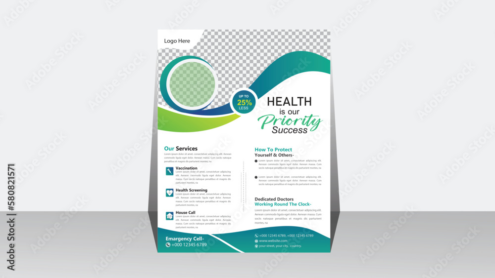 hospital medical flyer design template for business Stock Vector ...