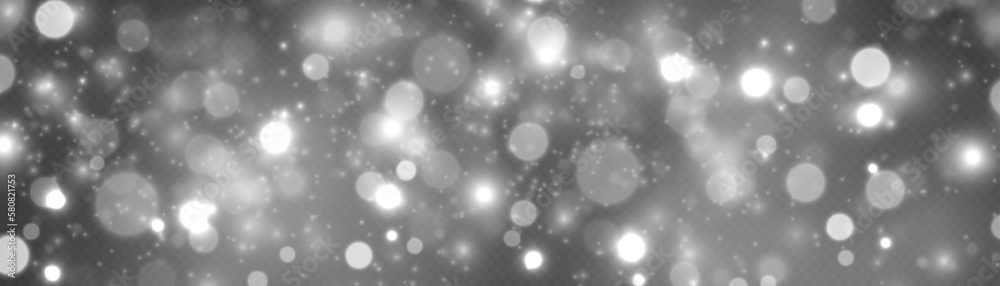Blur white sparks and glitter special light effect. Fine, shiny bokeh ...