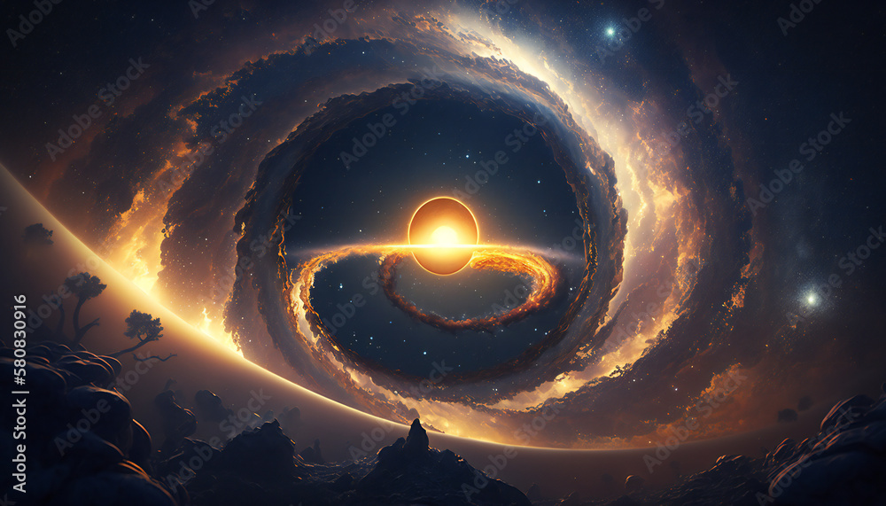 Pulsar in outer space - Space wallpaper - Generative AI Stock ...