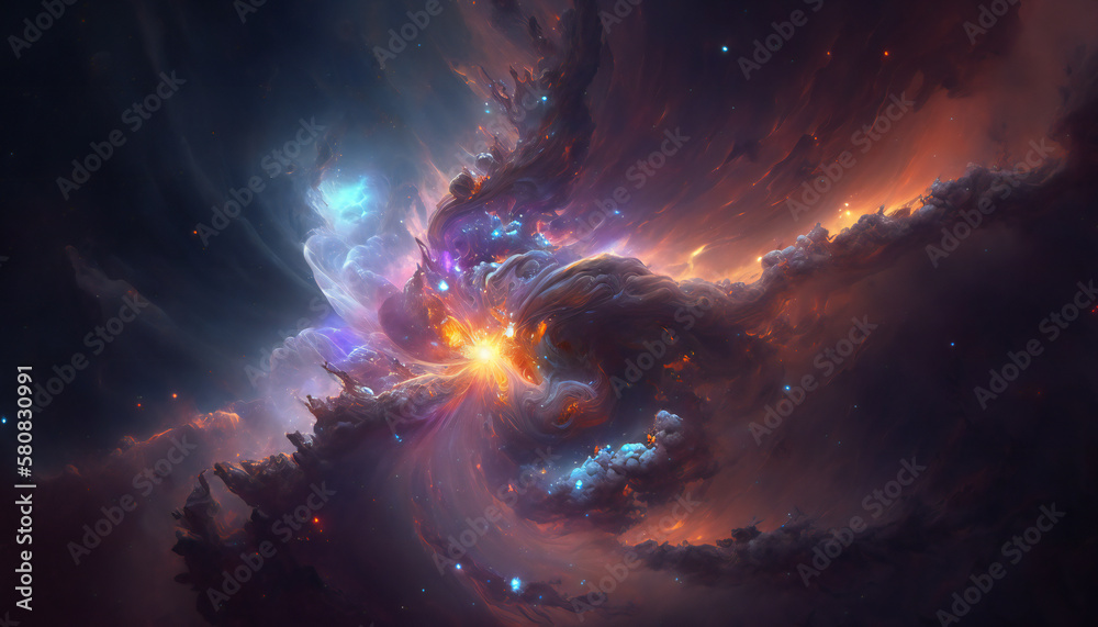 Pulsar in outer space - Space wallpaper - Generative AI Stock ...