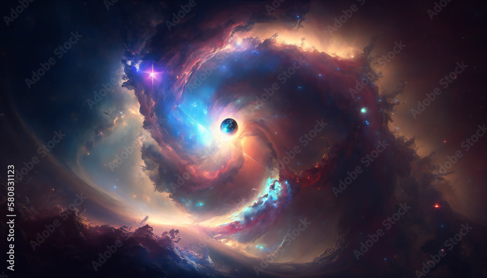 Pulsar in outer space - Space wallpaper - Generative AI Stock ...