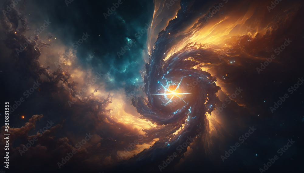 Pulsar in outer space - Space wallpaper - Generative AI Stock ...