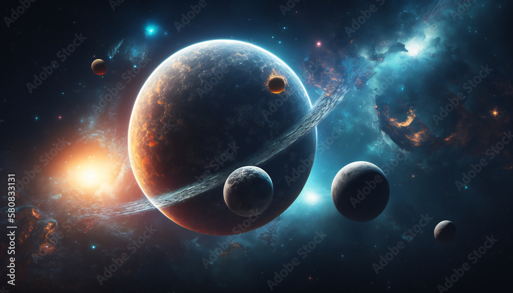Solar system in space - Space wallpaper - Generative AI Stock ...