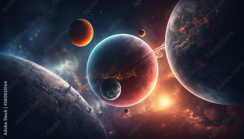 Solar system in space - Space wallpaper - Generative AI Stock ...