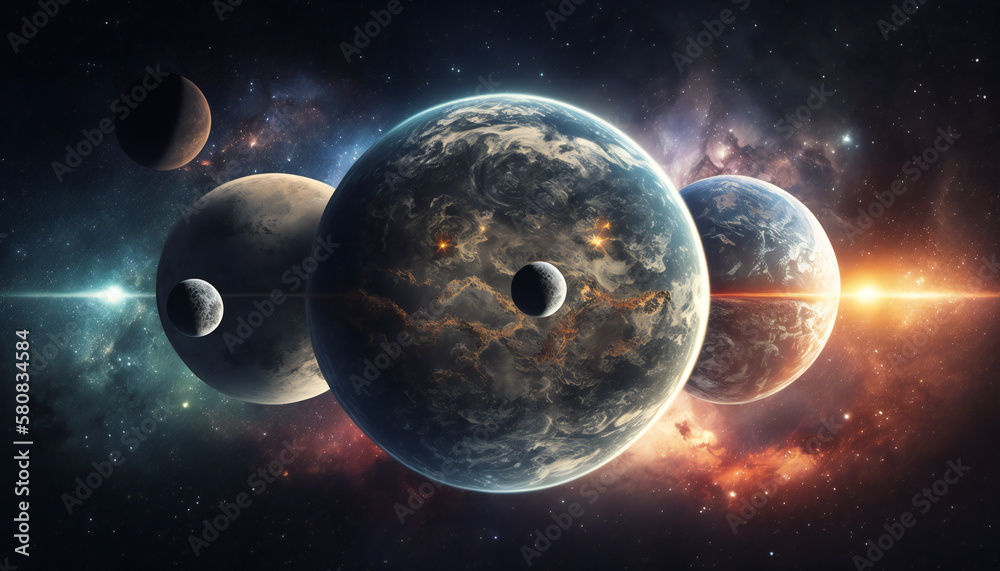 Solar system in space - Space wallpaper - Generative AI Stock ...