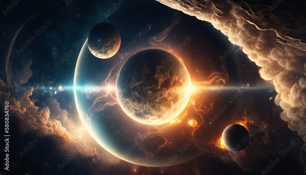 Solar system in space - Space wallpaper - Generative AI Stock ...