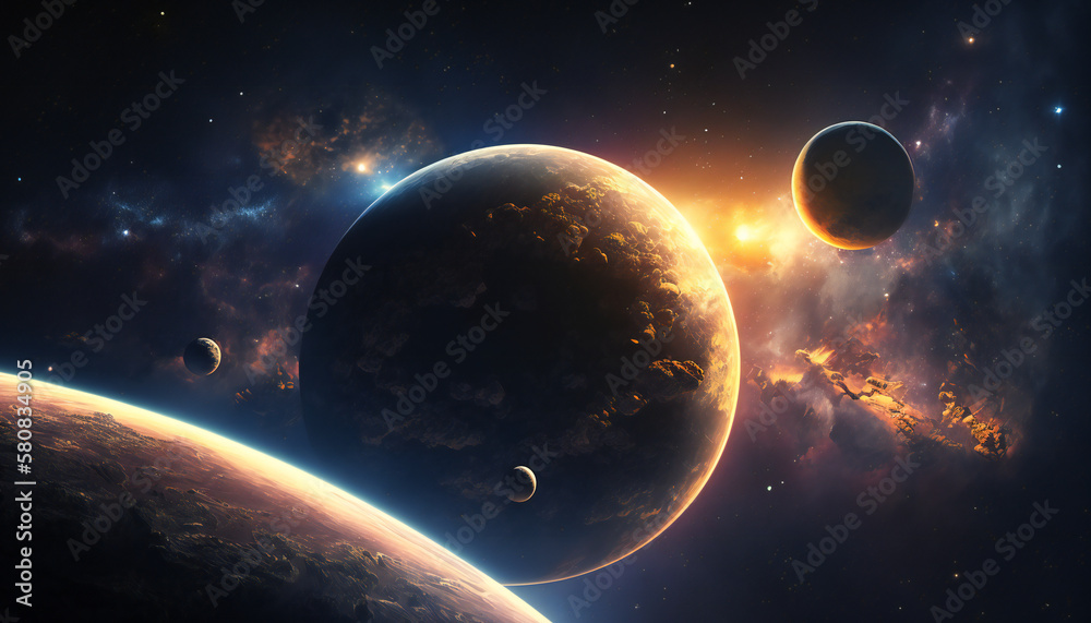 Solar system in space - Space wallpaper - Generative AI Stock ...