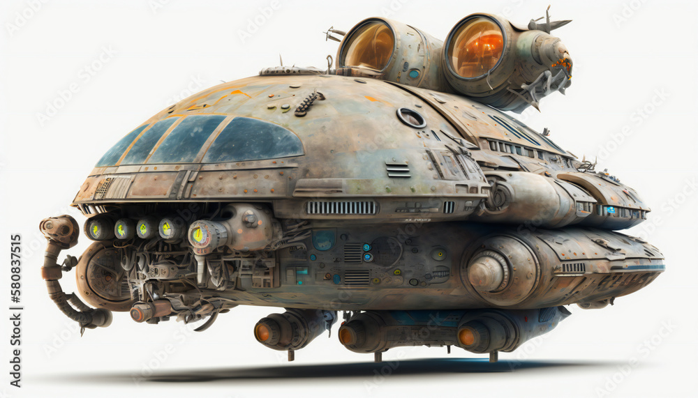 Spaceship in Outer space isolated on white background - Space wallpaper ...