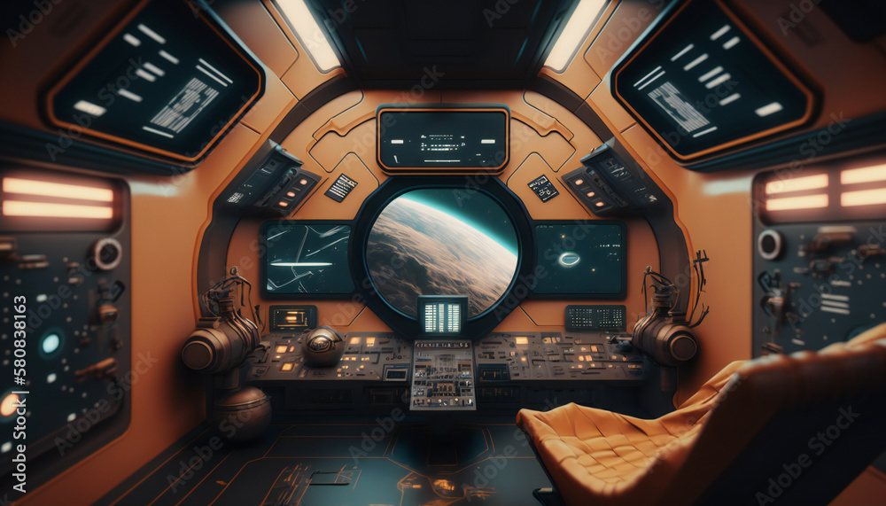 Spaceship interior with a view into space - Space wallpaper ...