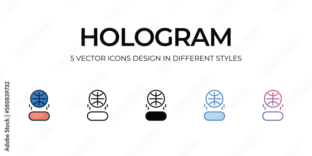 hologram icons set vector illustration. vector stock, Stock Vector ...