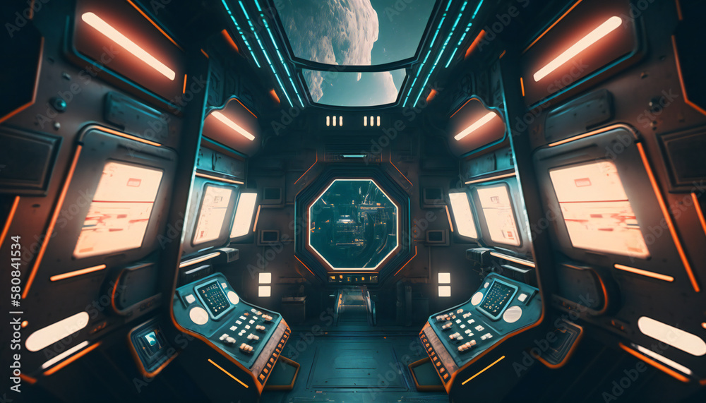 Space station with a view into space - Space wallpaper - Generative AI ...