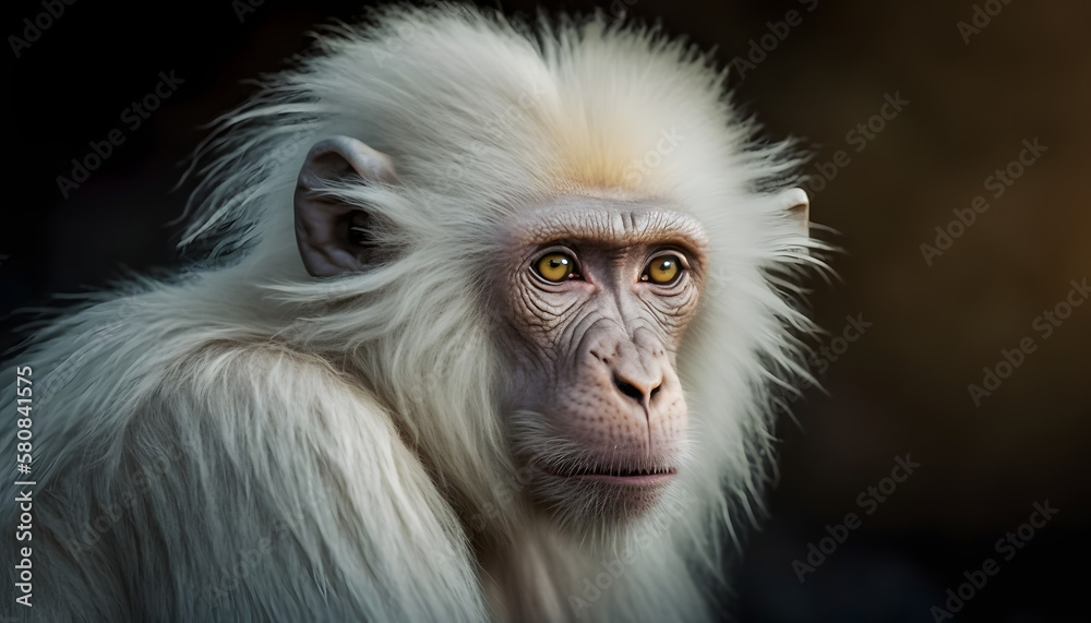 the rarest albino white monkey in the world Stock Illustration | Adobe ...