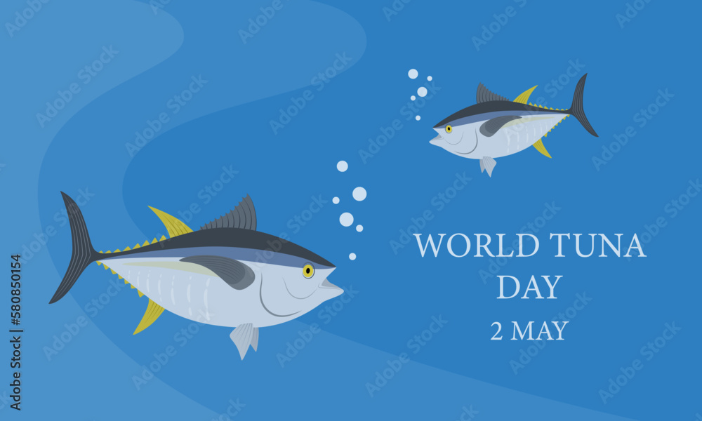 World Tuna Day 2 May. Vector illustration in cartoon style. Stock ...