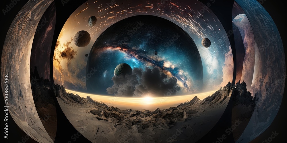 The environment map displays a space background consisting of nebula ...