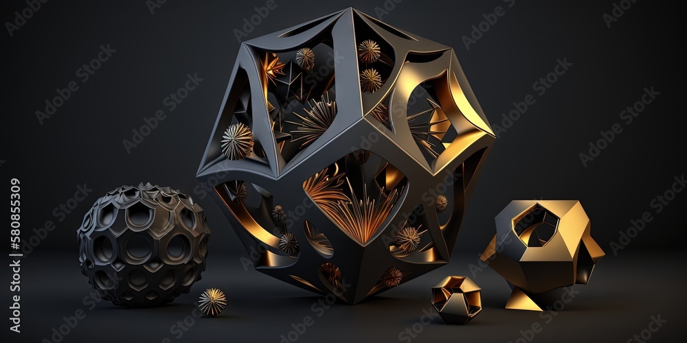 Illustration of a D shape on a black background, rendered in 3D ...