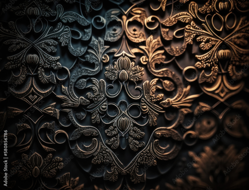 Royal vintage Victorian Gothic background Rococo venzel and whorl ...