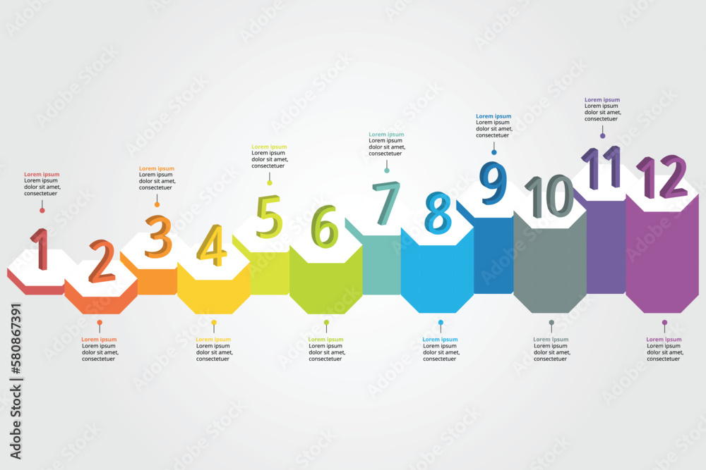 timeline with number template for infographic presentation template ...