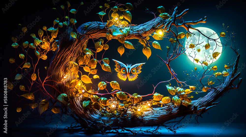 Butterfly in the moonlight hd wallpaper. Generative AI. ilustración de ...