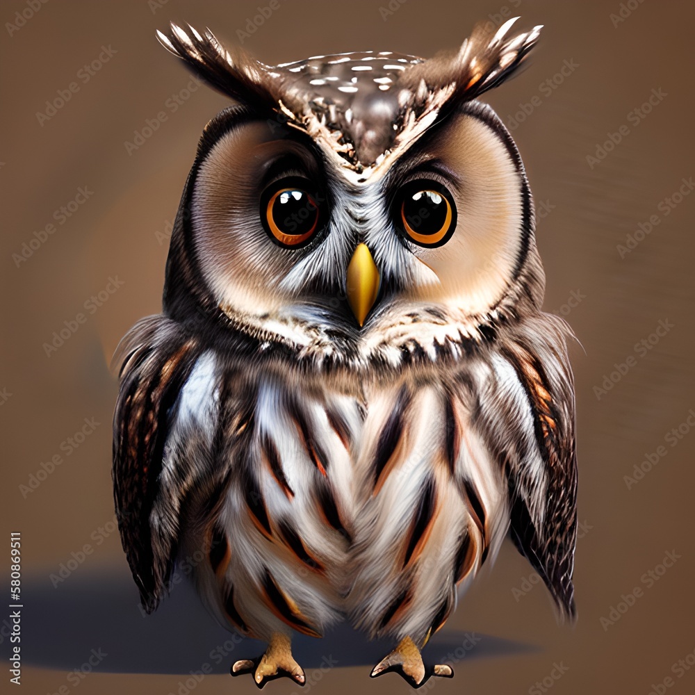 Wise owl, symbol of education, cute illustration for use on educational ...