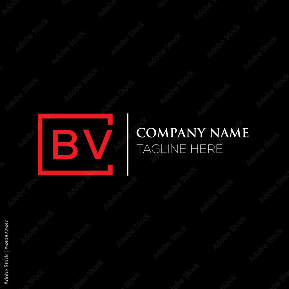BV letter logo design on black background. BV creative initials letter ...