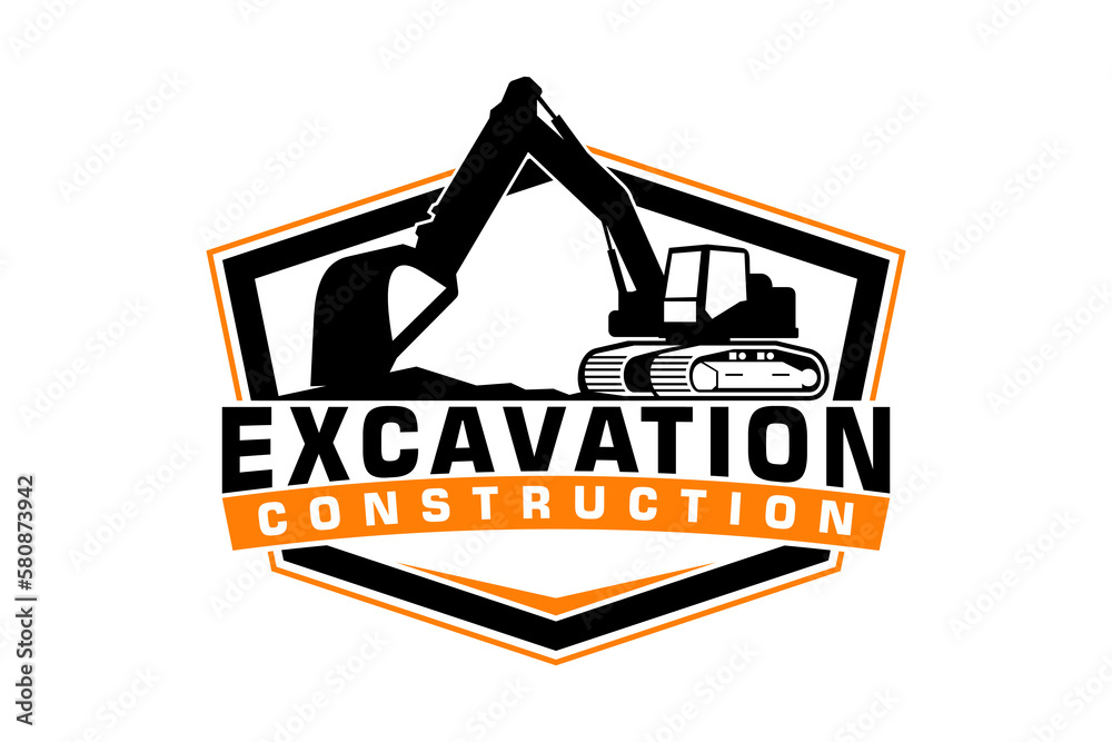 Excavator logo template vector. Heavy equipment logo vector for ...