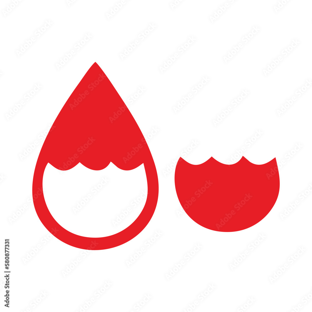 Blood drop sign. Red simple icon on white background. Flat style. Red ...