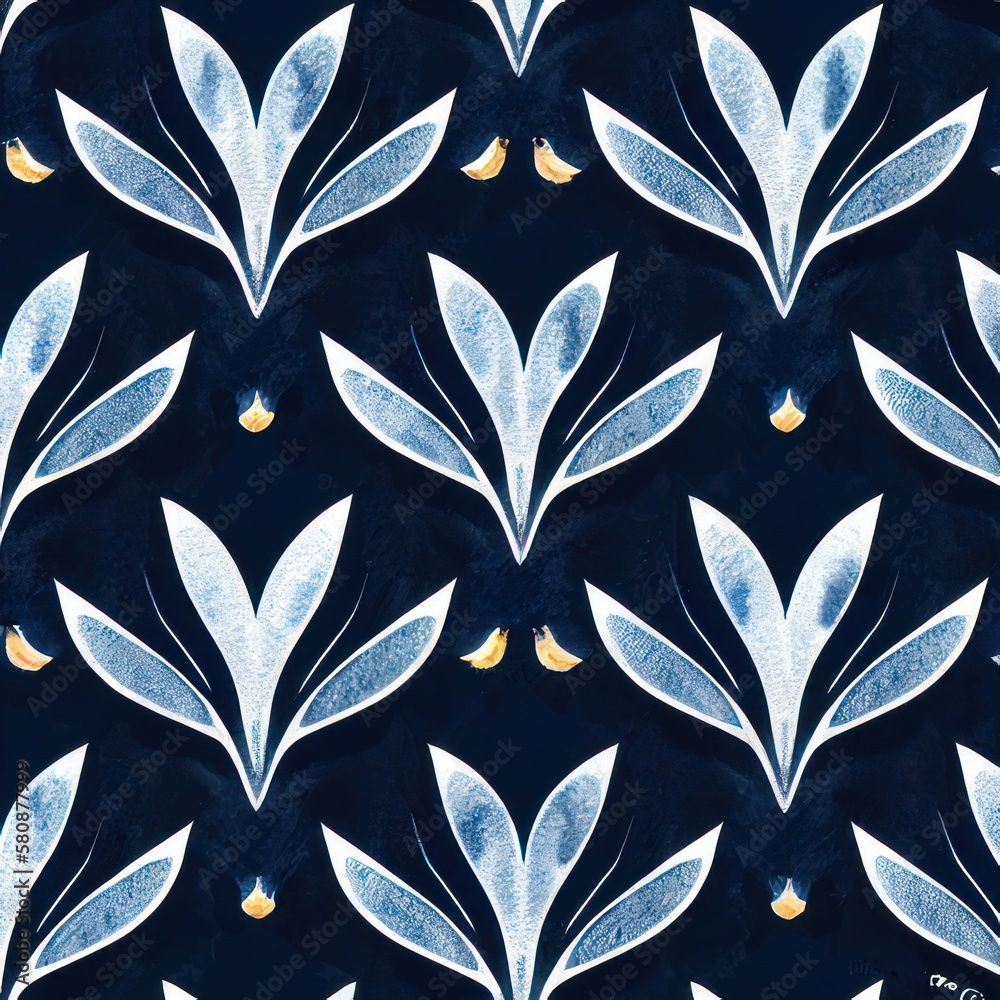 Japanese art prints and textiles concept. Katagami. Indigo dyeing ...