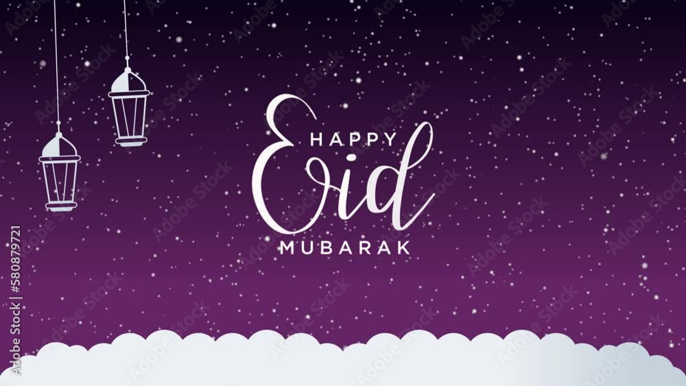 Happy Eid Mubarak animation text with luxury background. Great for ...