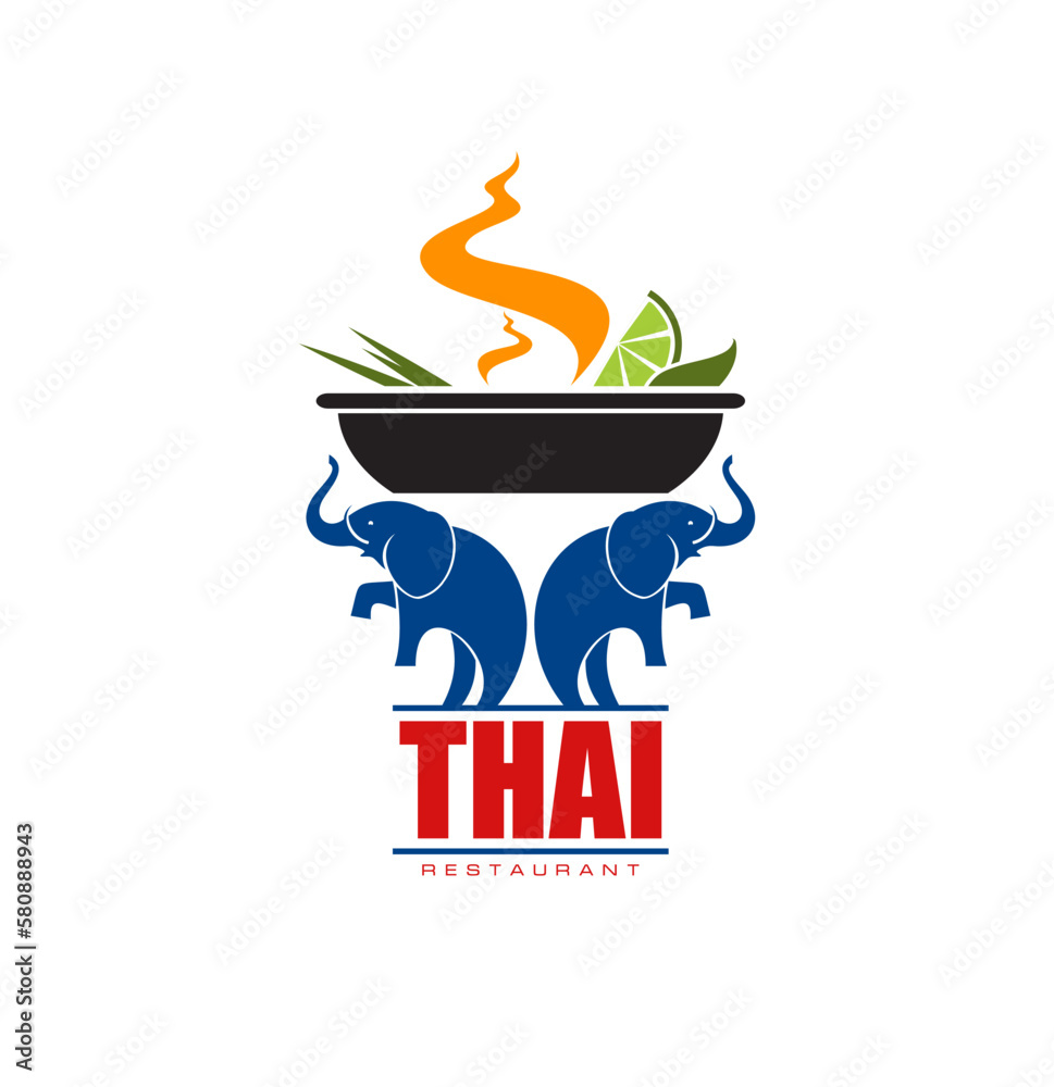 Thai cuisine icon. Asian country tourism journey gourmets, Thailand ...
