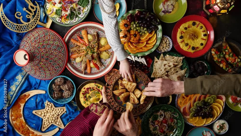 Traditional Dishes to Serve During Ramadan. Iftar meals on the table ...
