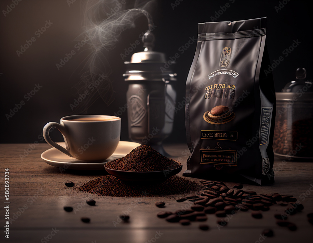 Coffee Product Photography | Generative AI Stock Illustration | Adobe Stock