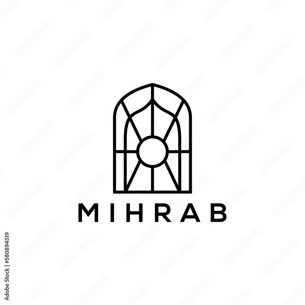 islamic mosque mihrab logo simple and luxury design Stock Vector ...