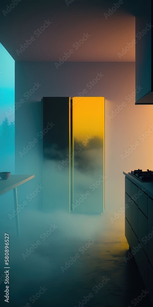 4K resolution or higher, early morning fog Modern composition of ...