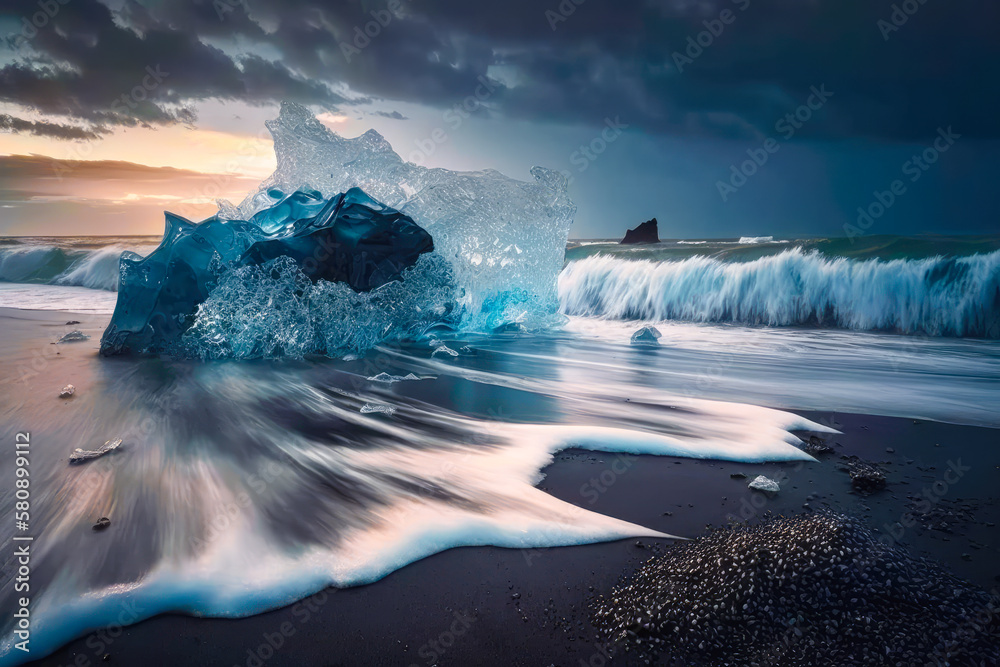 The otherworldly beauty of Iceland's Diamond Beach, with black sand and ...