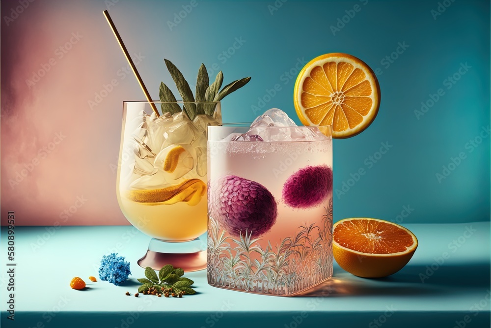 Summer Cocktails In 8k Created With Generative Ai Technology Stock 7103