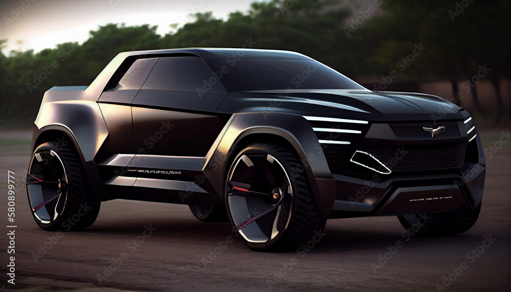 futuristic pickup truck concept, Generative AI Stock Illustration ...