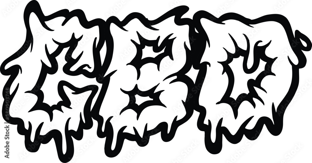 Cannabis cbd melting font lettering word silhouette vector ...