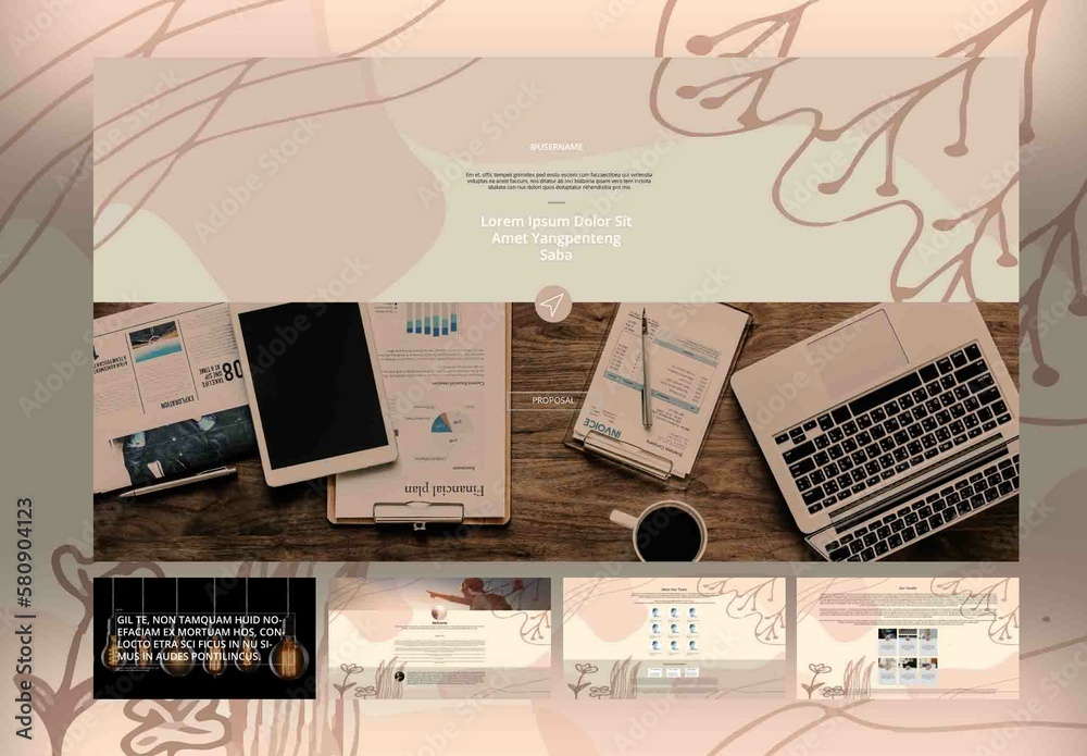 Modern Aesthetic Proposal Presentation Stock Template | Adobe Stock
