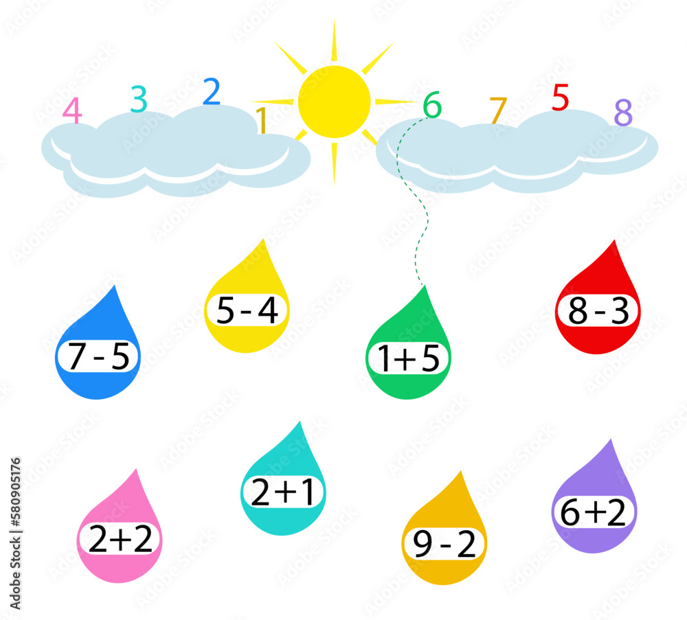 Math activity for kids. Developing numeracy skills. Number range up to ...