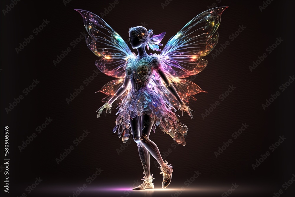 Magical Fairy: Transparent Flying Being with Delicate Wings in 8K ...