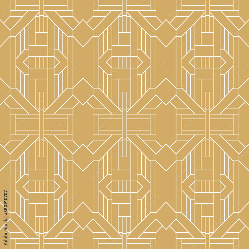 Geometric Pattern With Minimalist Mid Century Modern Line Art Pattern ...