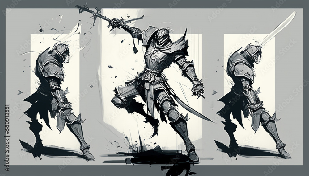 Weird Ghost rough storyboard sketch of an undead knight hd wallpaper ...